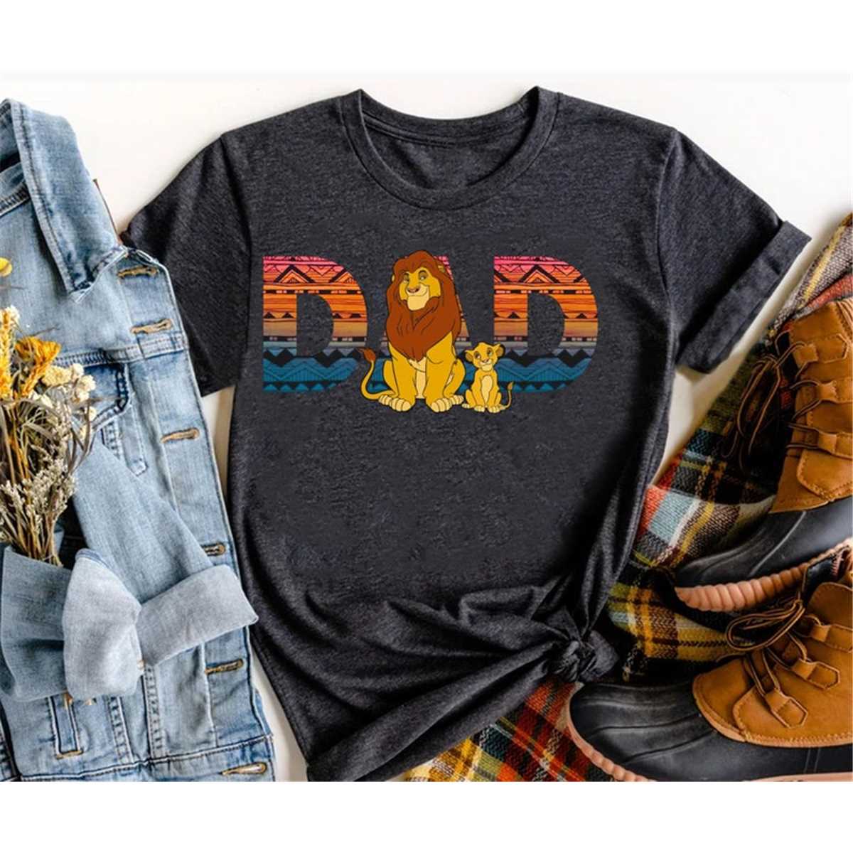 Retro Mufasa and Simba Dad and Son Shirt / The Lion King Dis | Inspire ...