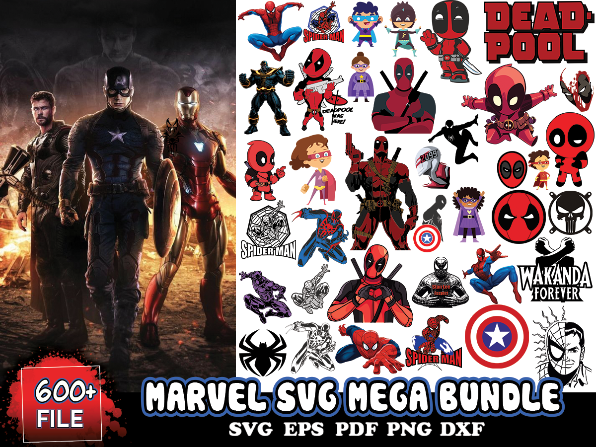 600 FILE MARVEL SVG MEGA BUNDLE | Inspire Uplift