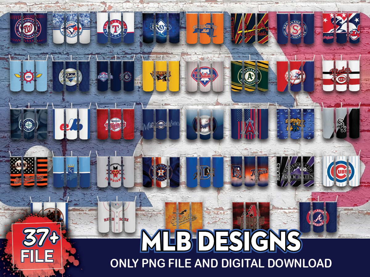 32 FILE MLB Designs Tumbler Bundle Png | Inspire Uplift
