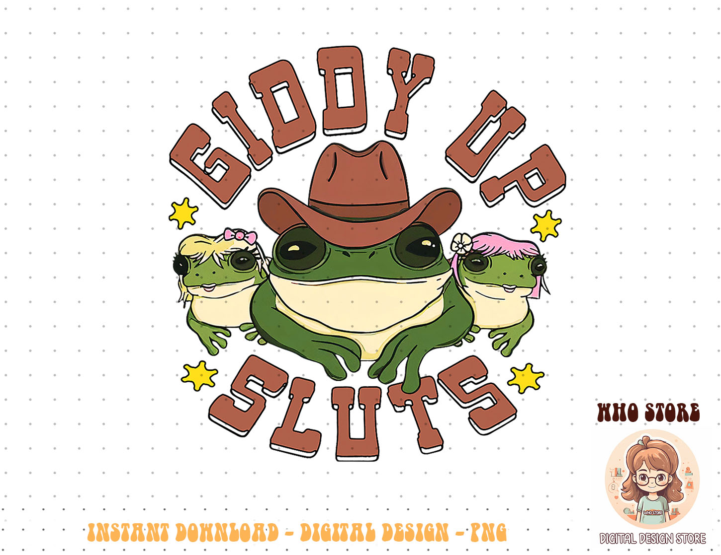 Giddy Up Sluts Funny Western Cowgirl Ranch Rodeo Frog png | Inspire Uplift