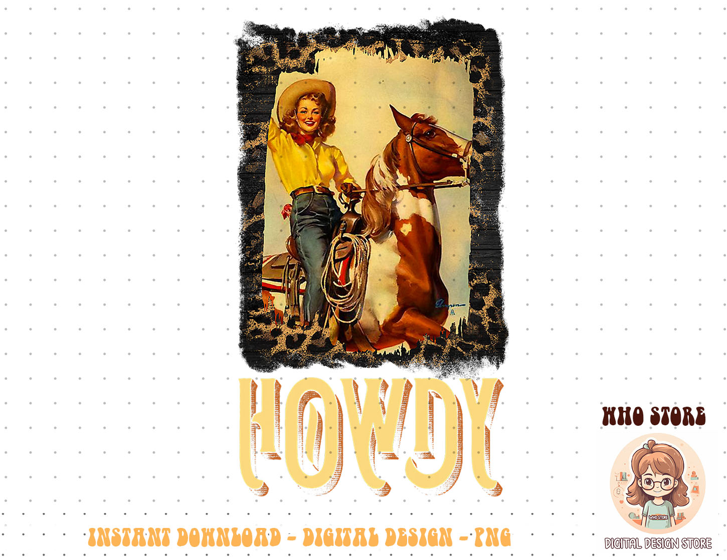 Howdy Vintage Rustic Rodeo Western Southern Cowgirl Portrait | Inspire ...