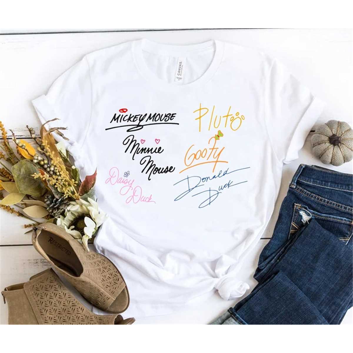 Mickey Mouse And Friends Signatures Shirt / Retro 90s Disney - Inspire ...