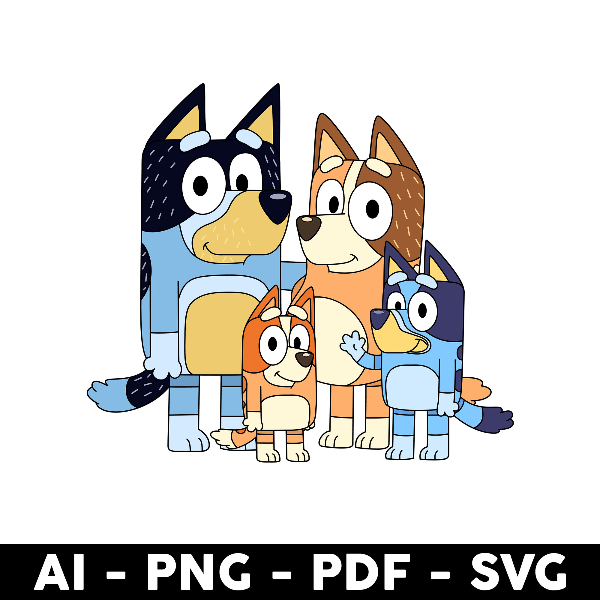 Bluey Family Svg, Bluey Svg, Bluey Dog Svg, Cartoon Svg - Di - Inspire ...