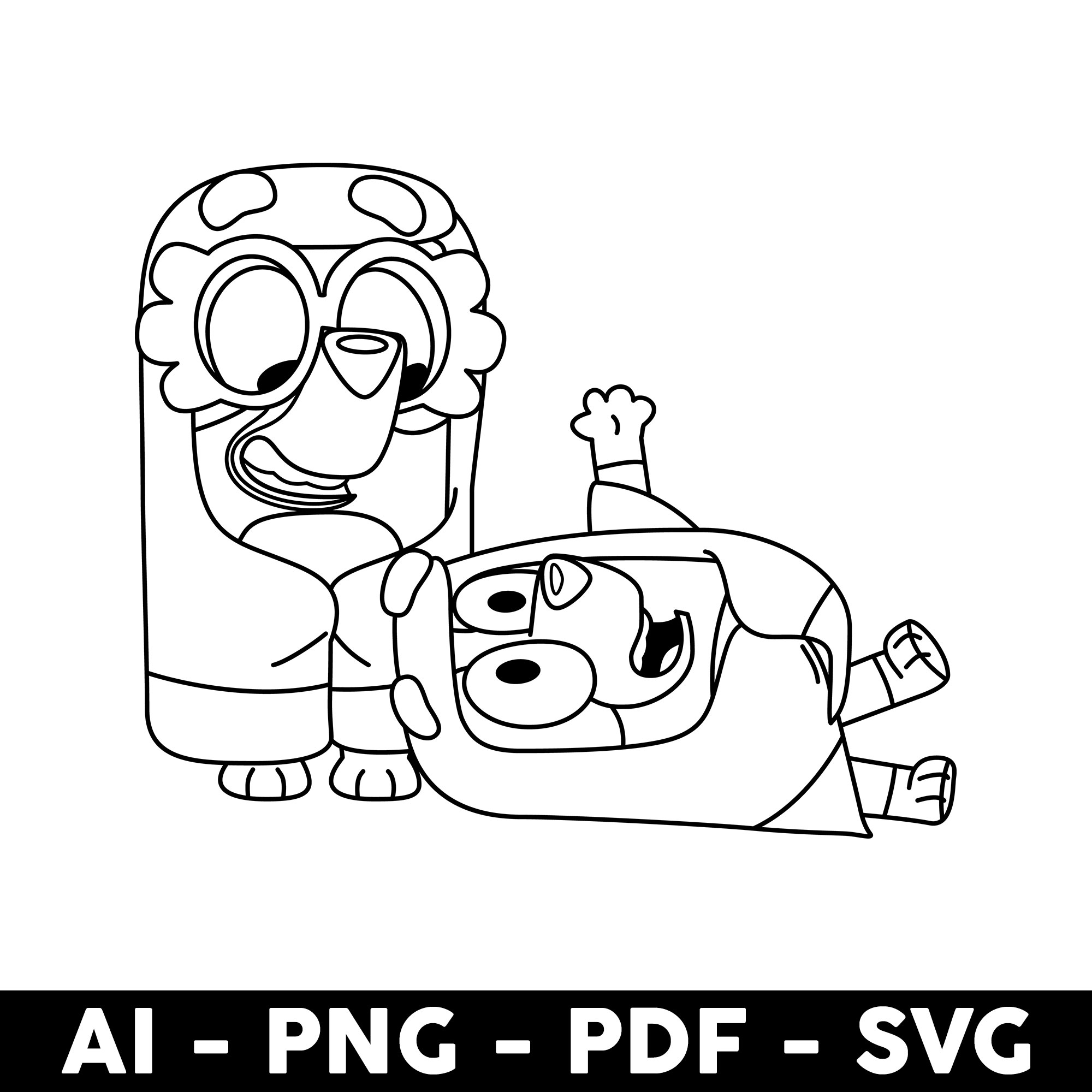 Granny Rita And Janet Outline Svg, Granny Rita And Janet Svg | Inspire ...