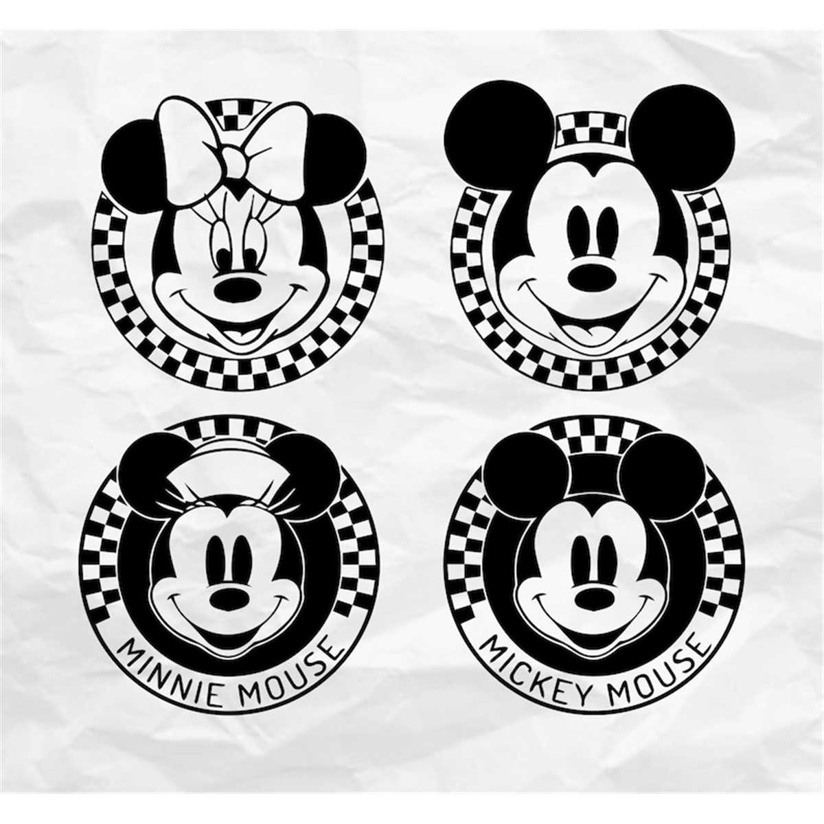 Checkered Minnie Mickey Movie SVG - PNG - JPG files for cr - Inspire Uplift