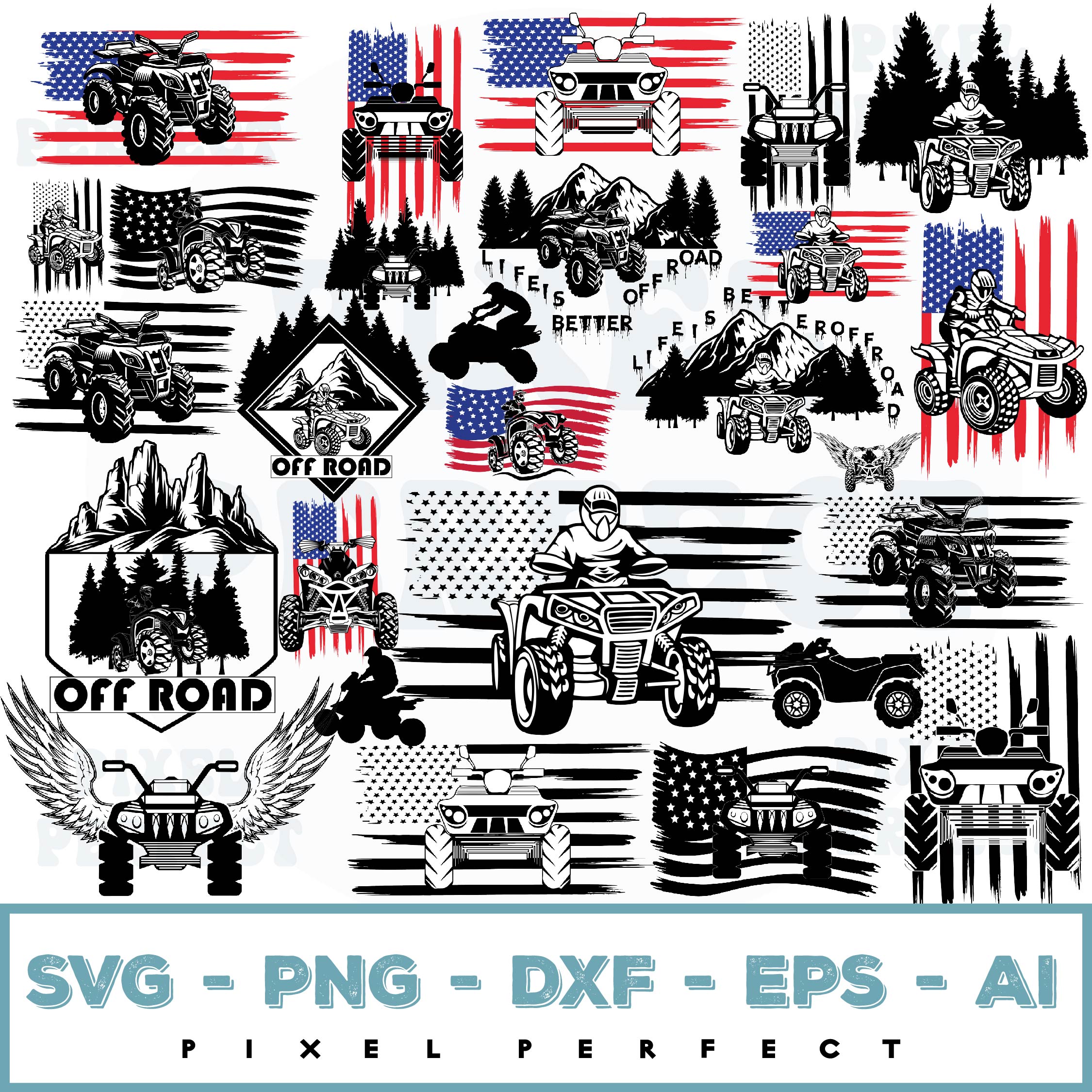 Atv Offroad Svg 2, Us Atv Svg File, Dirty 4 Wheels, Rzr Atv | Inspire ...