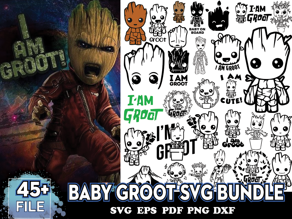 45 Files Baby Groot Svg Bundle, Baby Groot Svg | Inspire Uplift