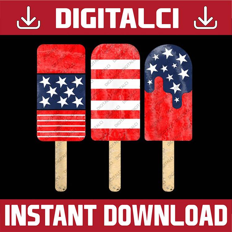 4th of July Popsicle Red White Blue American Flag Patriotic | Inspire ...