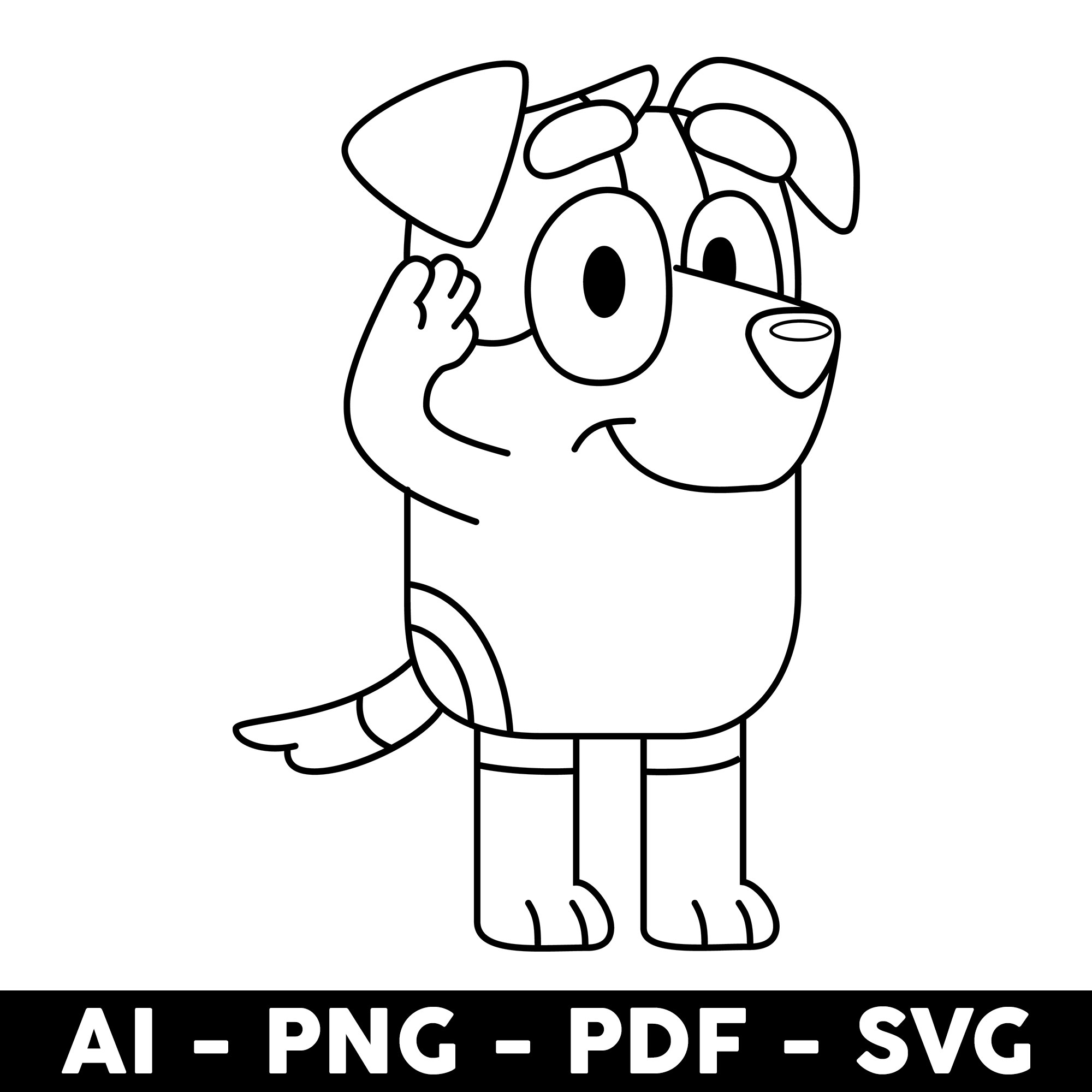 Bluey Jack Army Outline Svg, Jack Army Dog Svg, Bluey Svg, B - Inspire ...