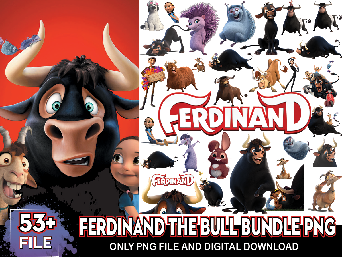 53 Files Ferdinand The Bull Bundle Png, Cartoon Png, Animal | Inspire ...