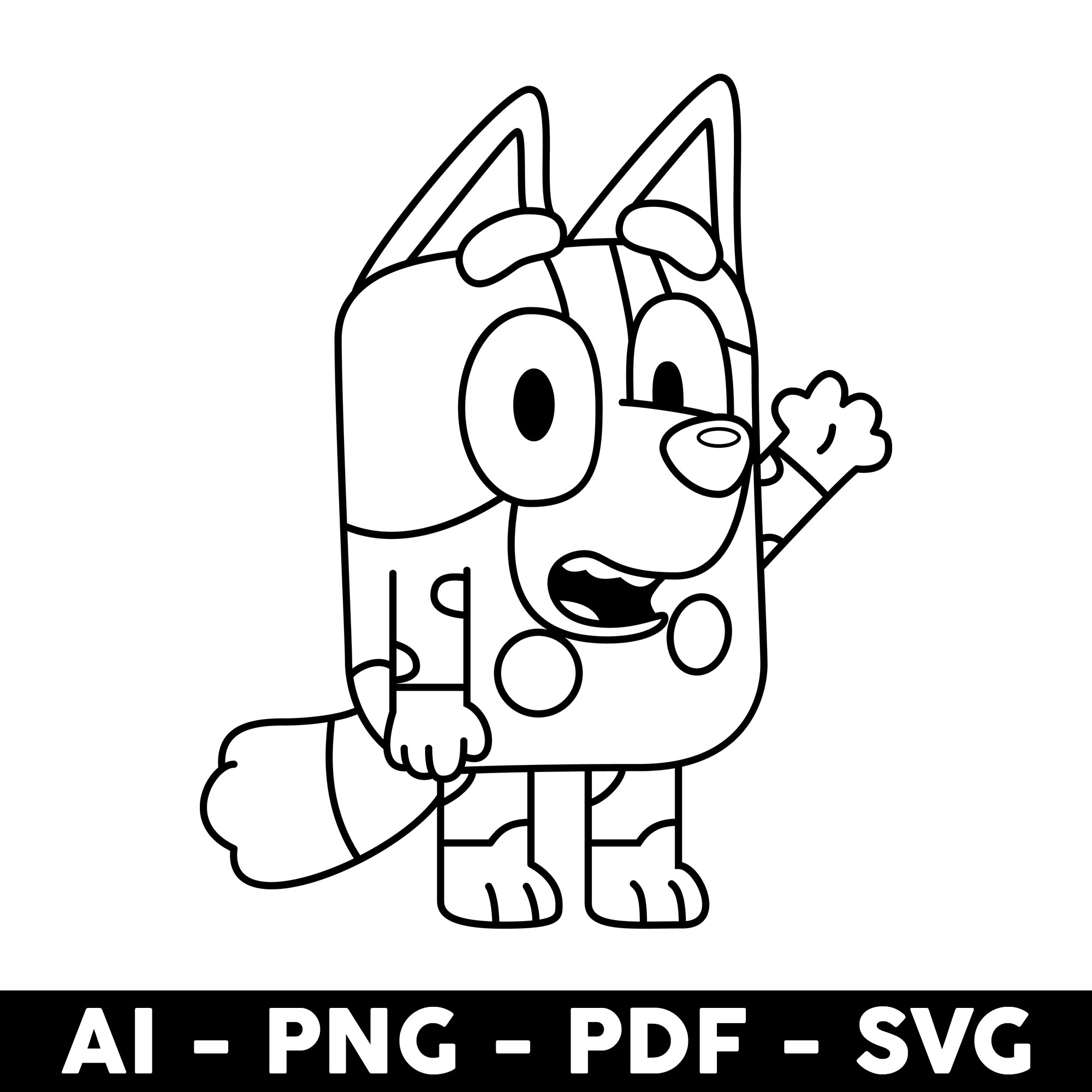 Bluey Muffin Outline Svg, Muffin Dog Svg, Muffin Svg, Bluey | Inspire ...