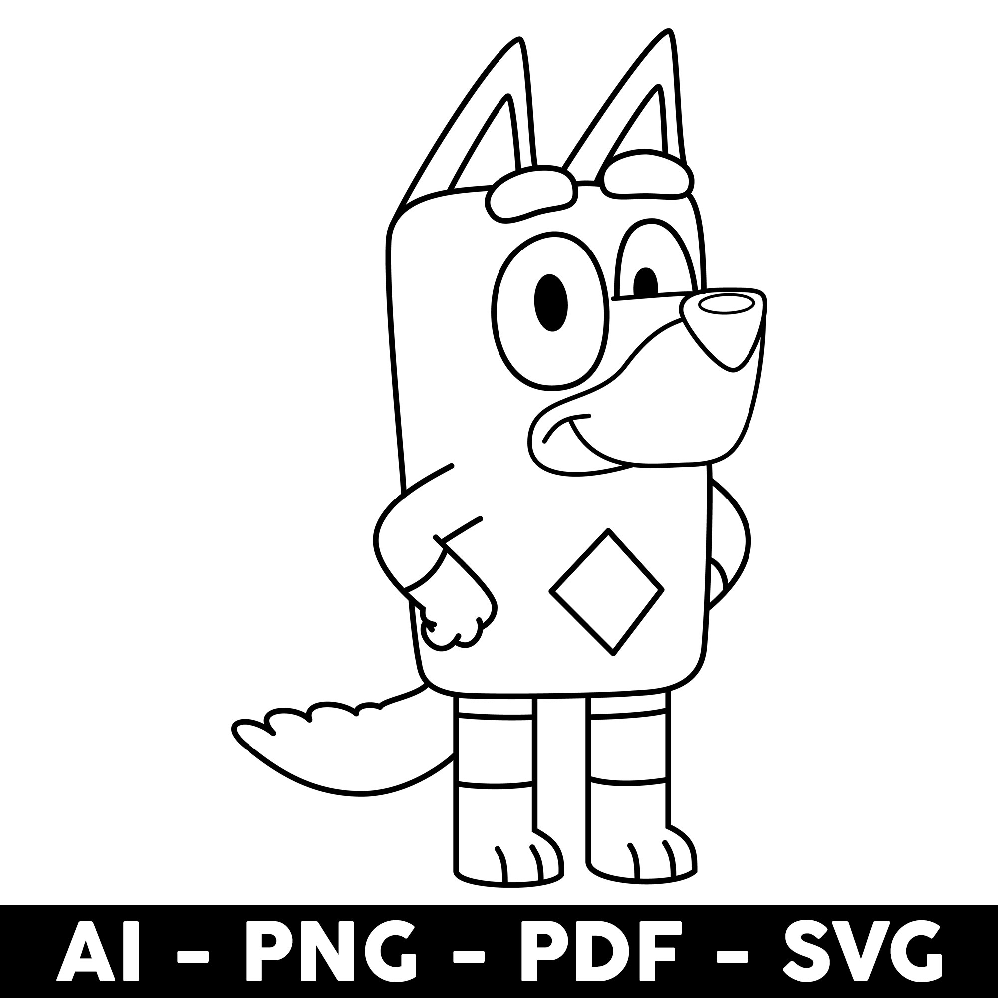 Bluey Rusty Outline Svg, Rusty Dog Svg, Rusty Svg, Bluey Svg | Inspire ...
