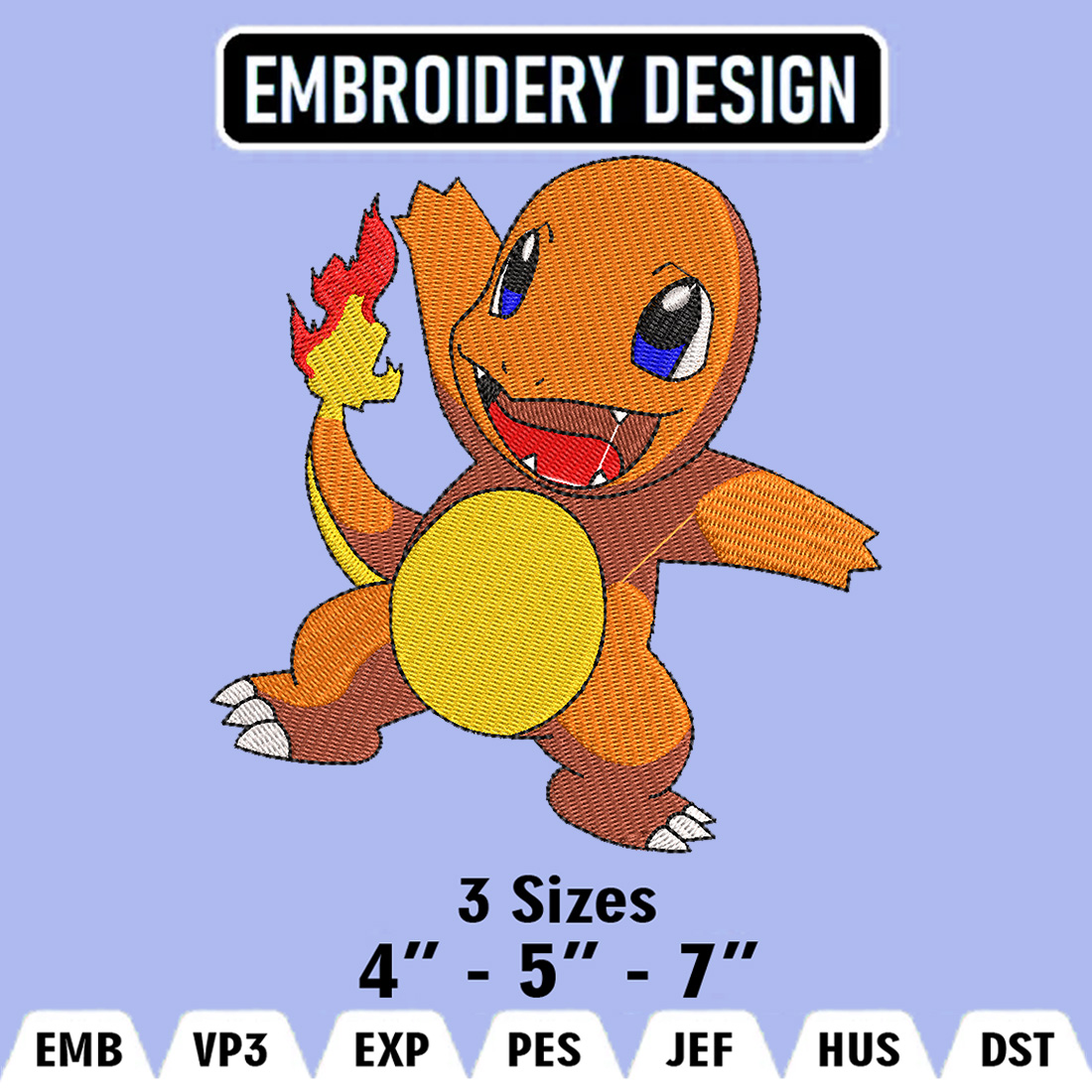 Charmander Embroidery Designs, Charmander Logo Embroidery Fi | Inspire ...