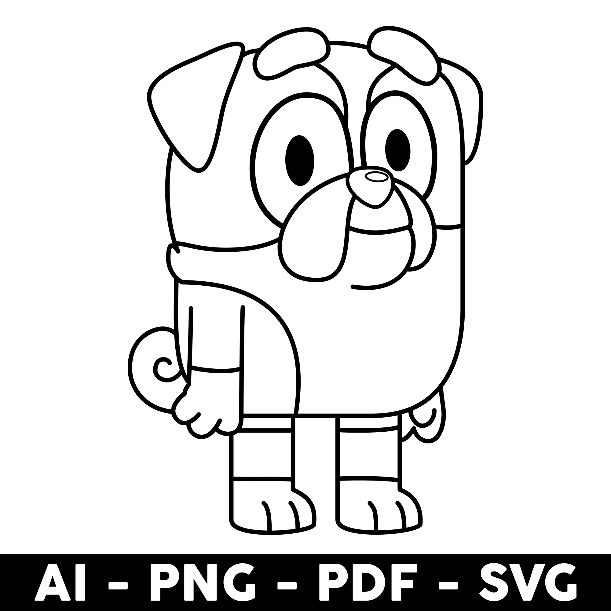 Bluey Winton Outline Svg, Winton Dog Svg, Winton Svg, Bluey | Inspire ...
