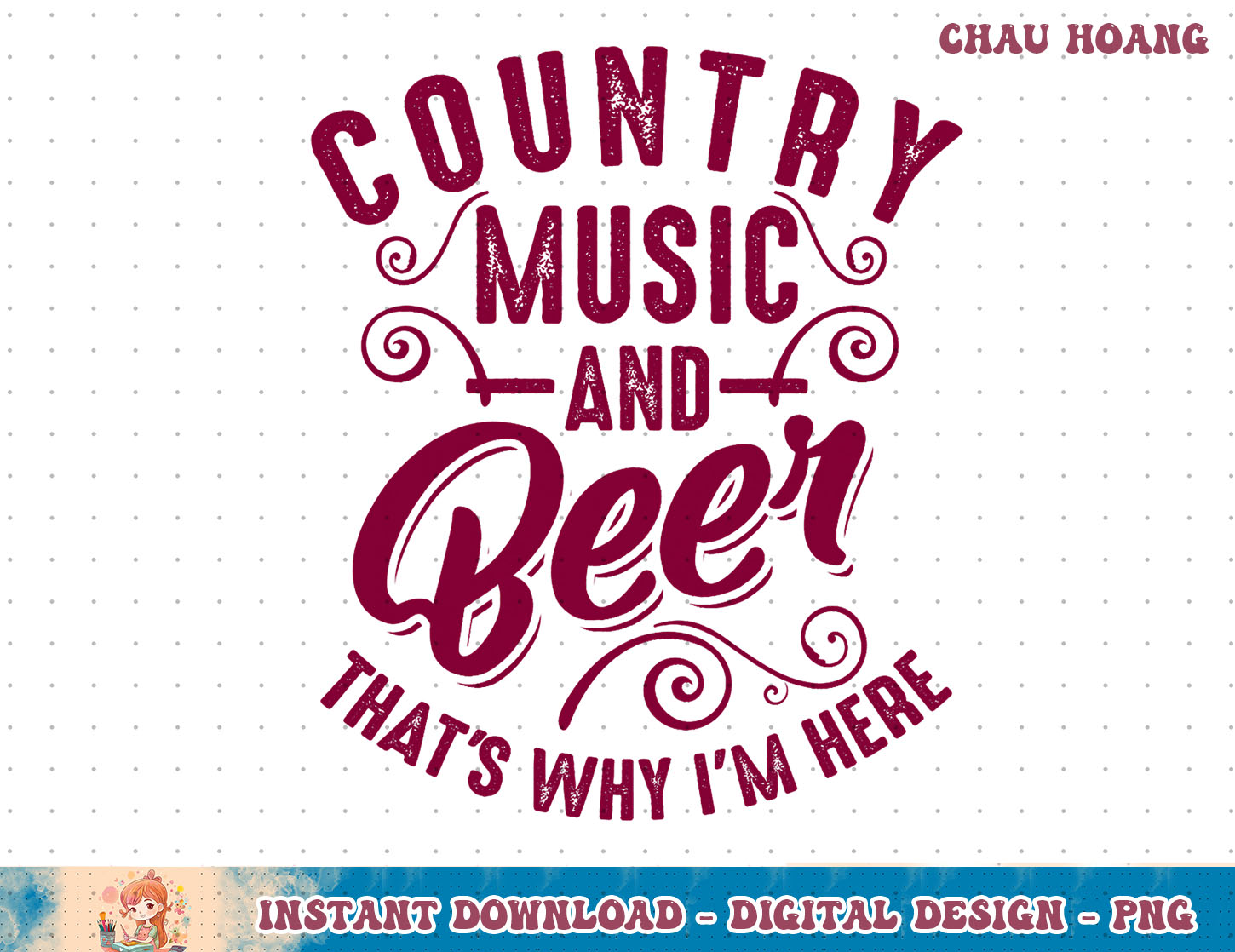 Funny Country Music And Beer Cute Singer Alcohol Lover Gift | Inspire ...