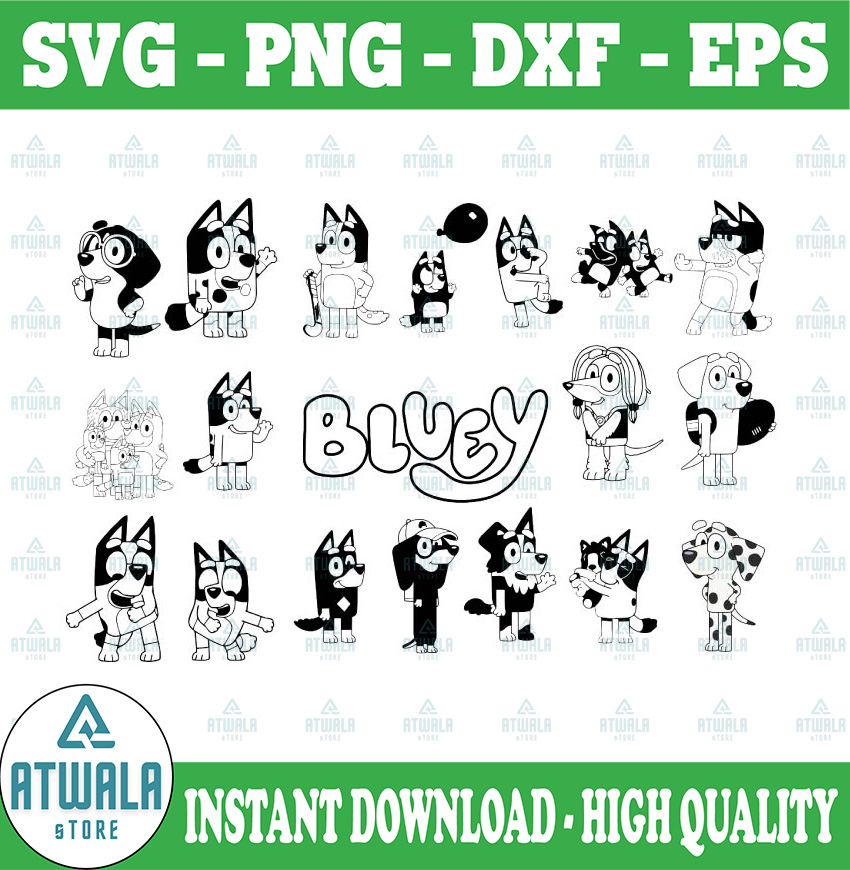 18 Designs Bluey SVG Bundle | Bluey svg | Bluey birthday | B | Inspire ...