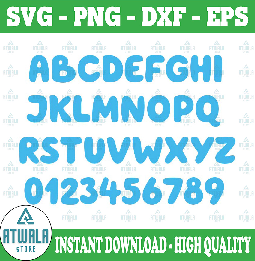 Bluey Font | Bluey Full Anlpabet SVG | Bluey svg | Bluey bir - Inspire ...