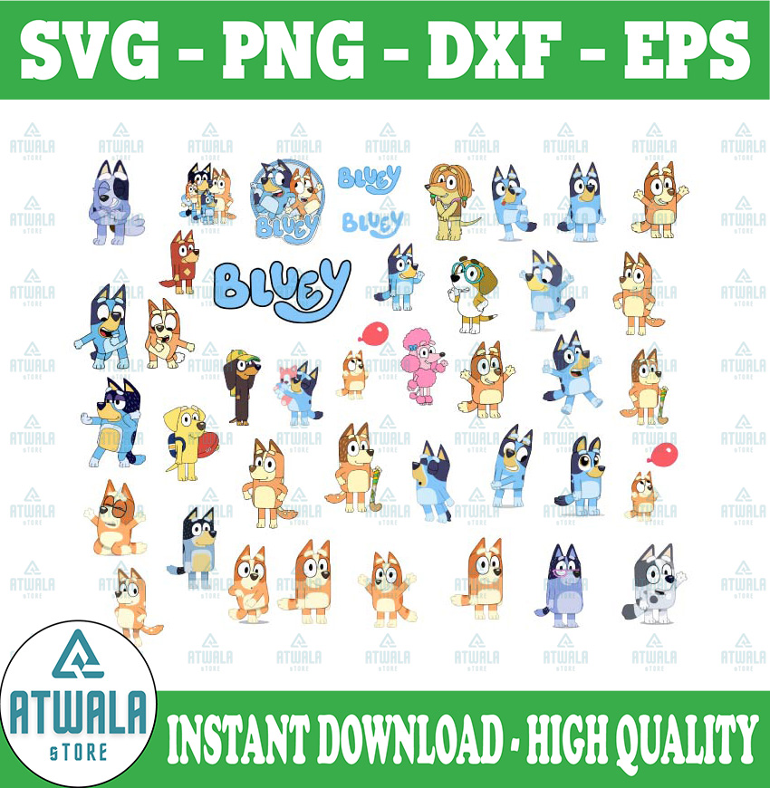 40 Designs Bluey SVG Bundle | Bluey svg | Bluey birthday | B | Inspire ...