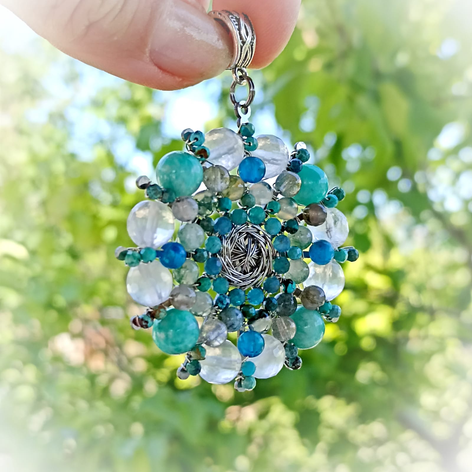 jewelry mandala, luxurious neck pendant made of semiprecious - Inspire ...
