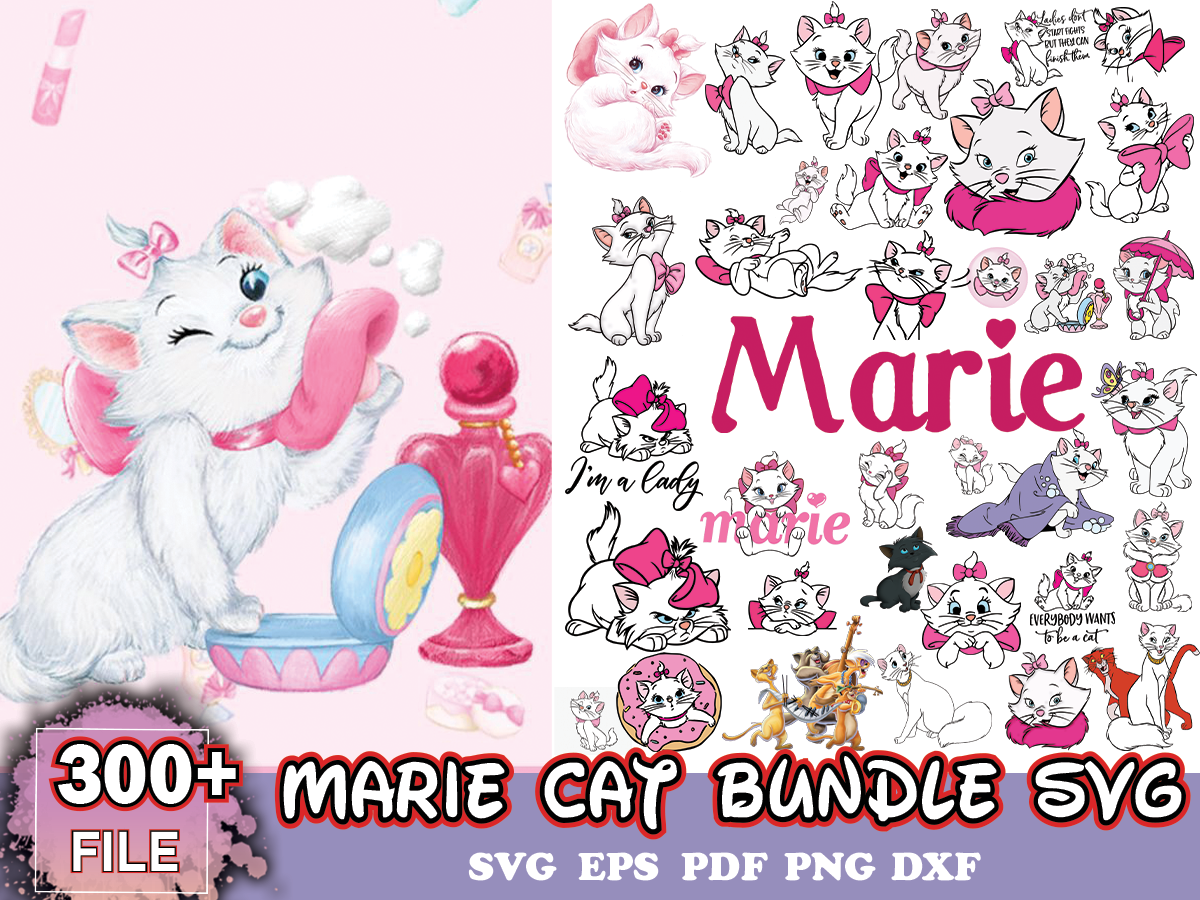 300 Marie Cat Bundle Svg, Disney Svg, Marie Svg | Inspire Uplift