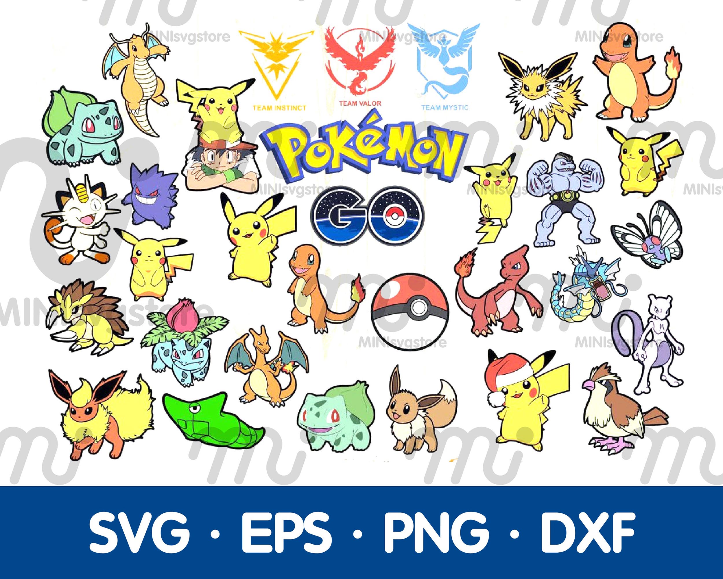 100 file pokemon SVG Mega Bundle svg eps png, for Cricut, Si - Inspire ...