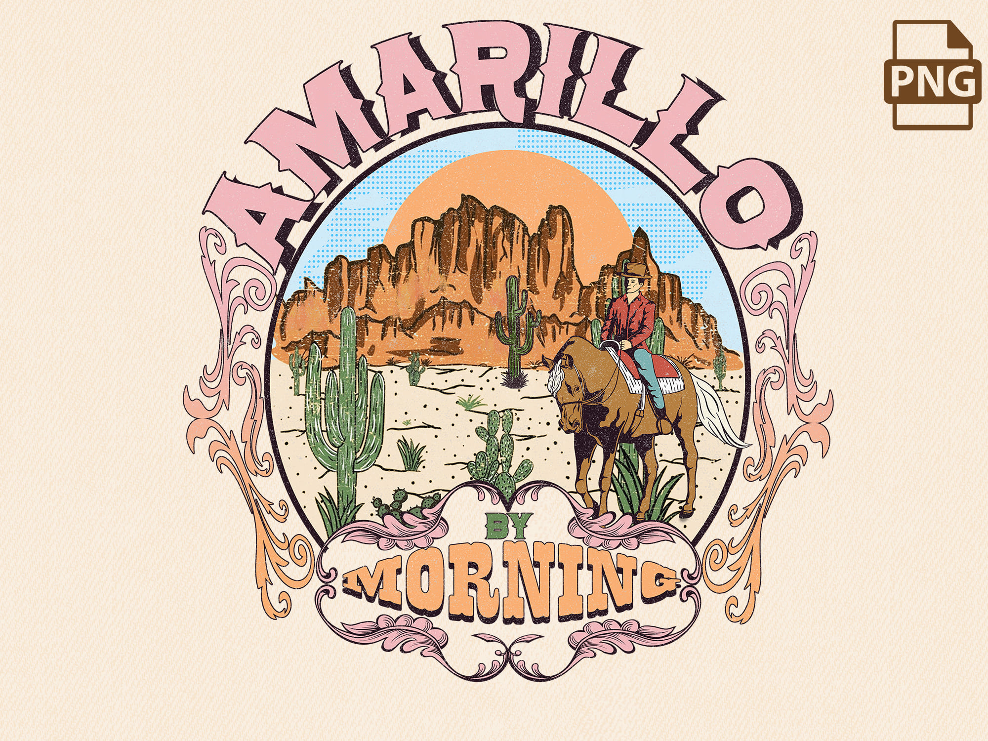 Amarillo By Morning PNG, Western Sublimation, Cowboy Png, Co | Inspire ...