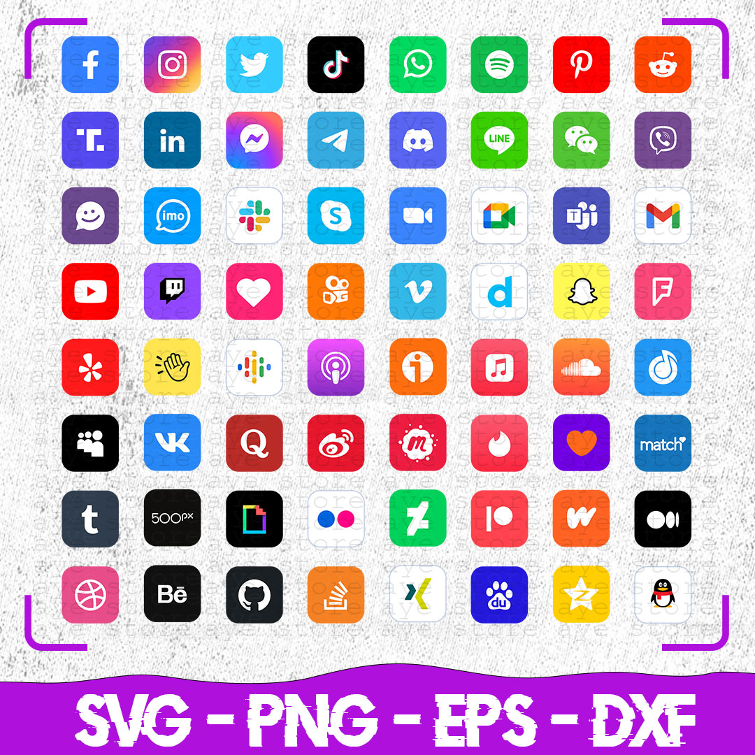 All Social Media Bundle svg, Social Media SVG Bundle, Social - Inspire ...