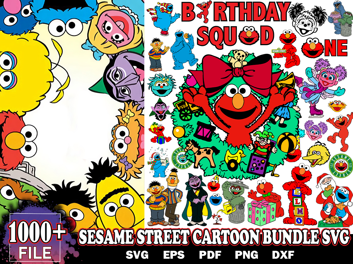 1000 Sesame Street Cartoon Bundle Svg, Christmas Svg, Christ | Inspire ...