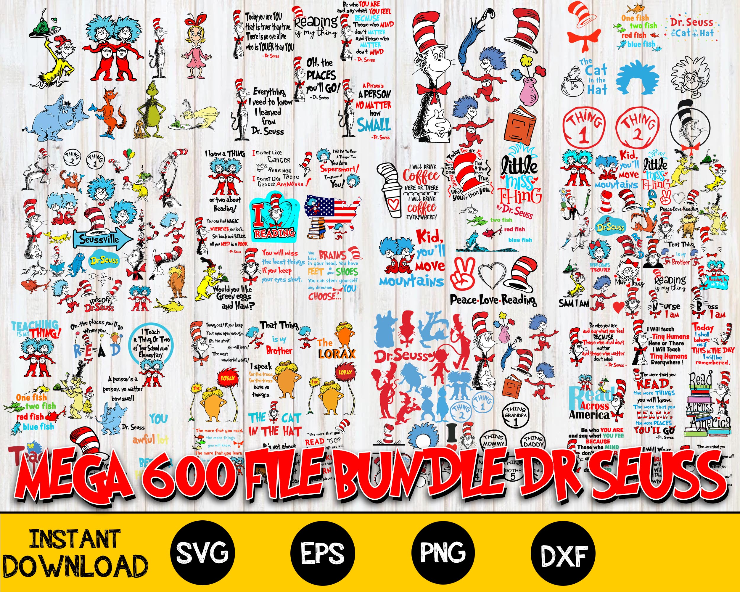 Dr Seuss Bundle svg,5750 files Dr Seuss svg eps png, for Cri - Inspire ...
