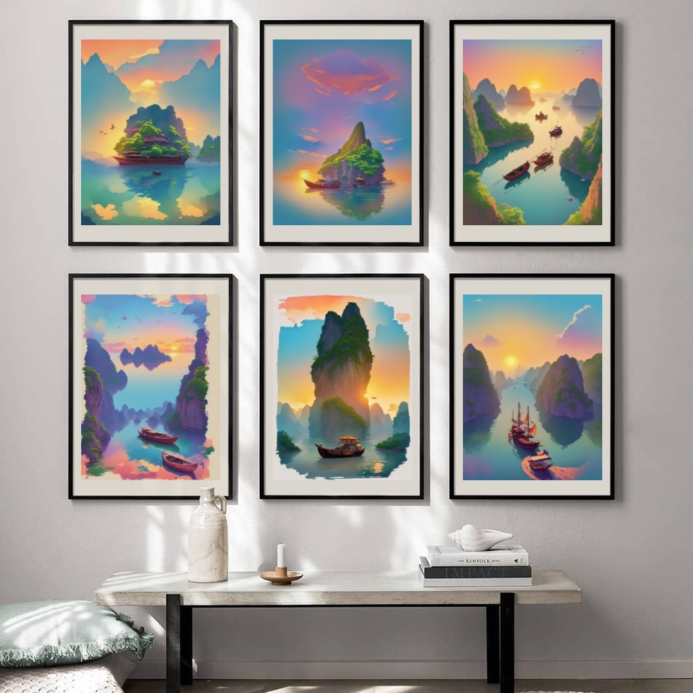 Set of 6 prints, wall decor, digital art, posters, | Inspire Uplift