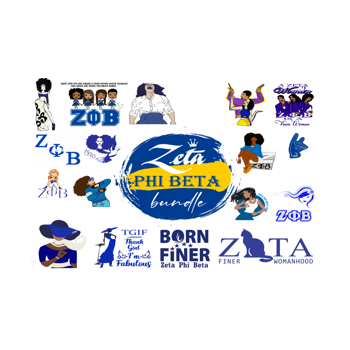 Zeta Phi beta Bundle SVG Download | Inspire Uplift