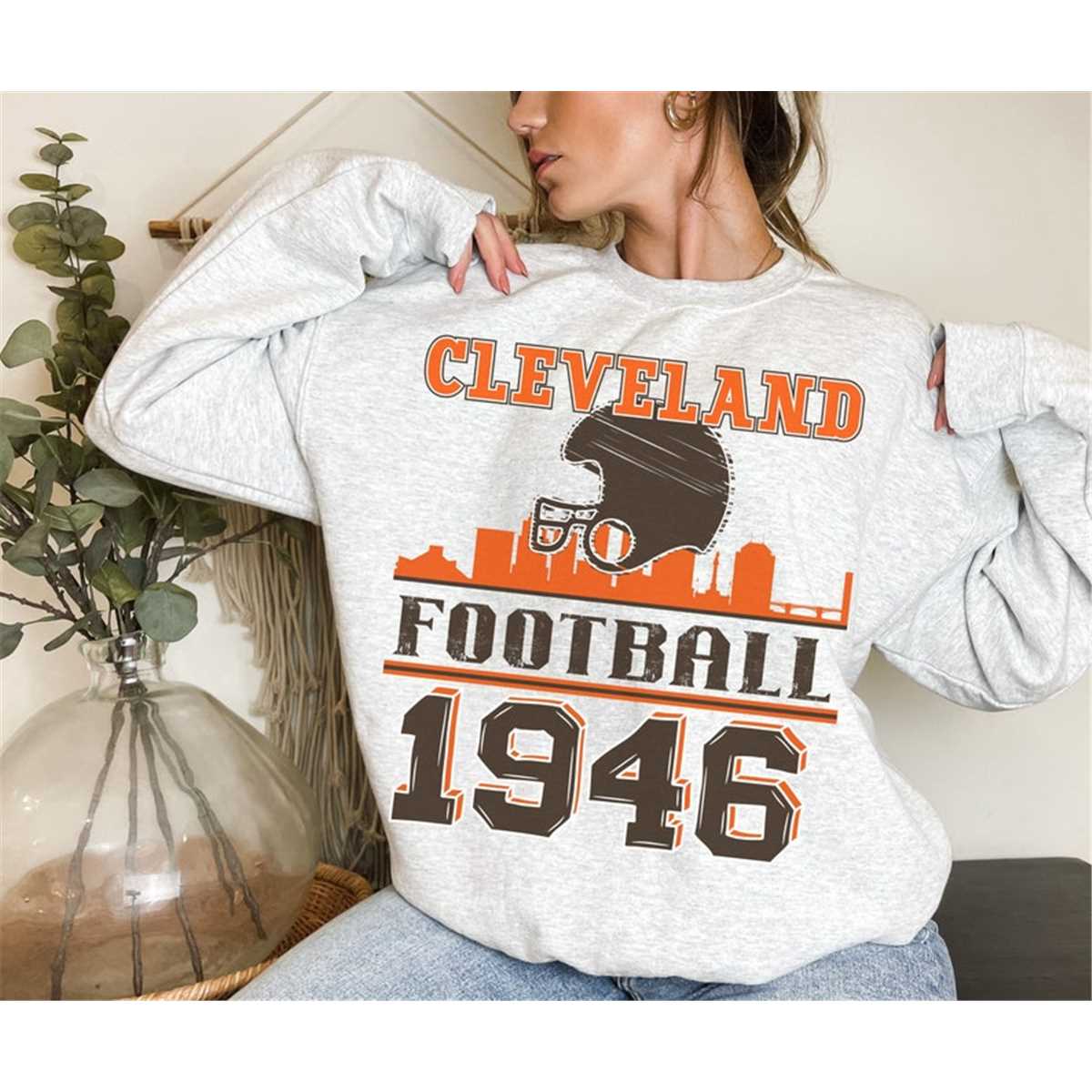 Vintage Cleveland Football Sweatshirt | NFL | Cleveland Brow | Inspire ...