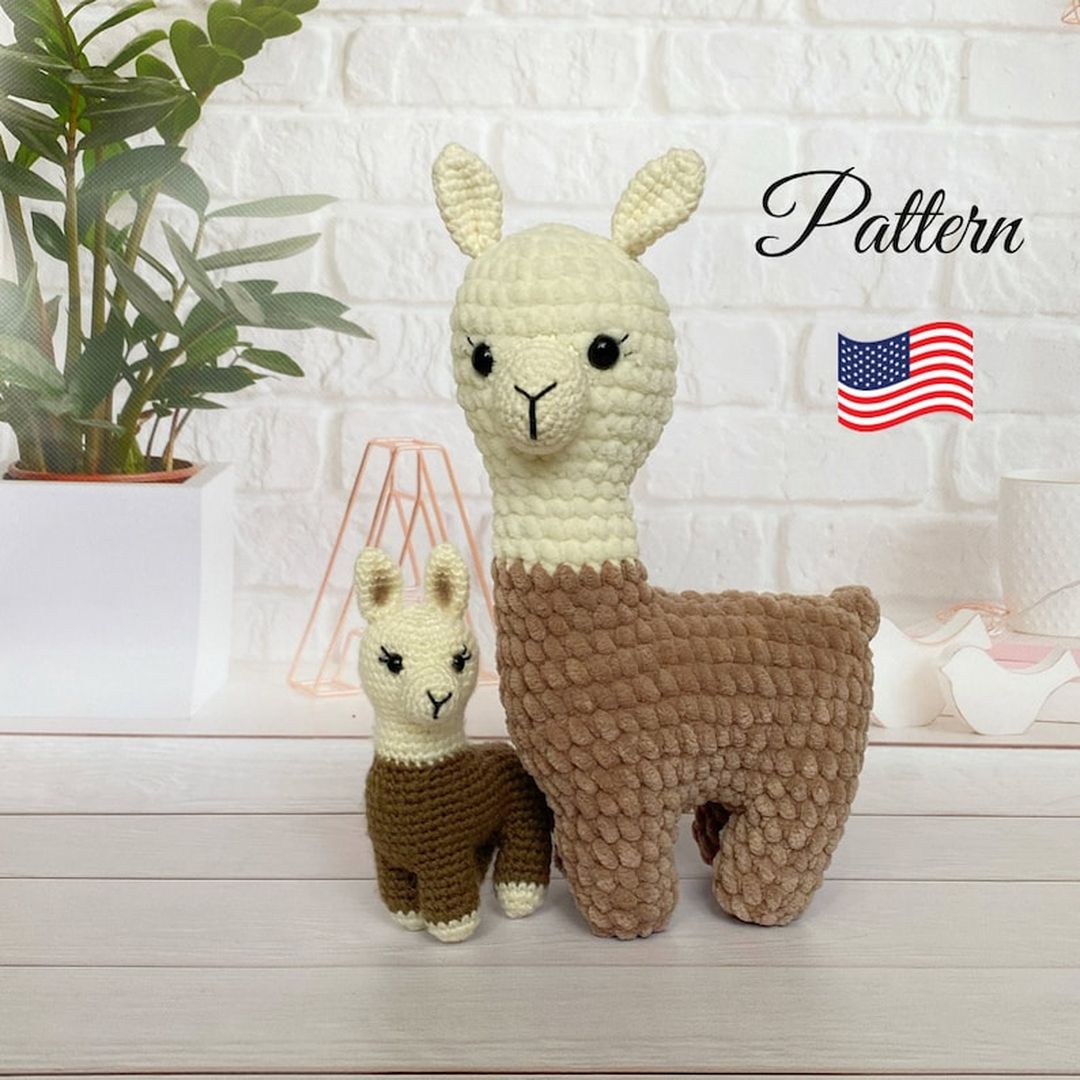 LLama and Baby LLama CROCHET PATTERNS. Crochet animals amigu | Inspire ...