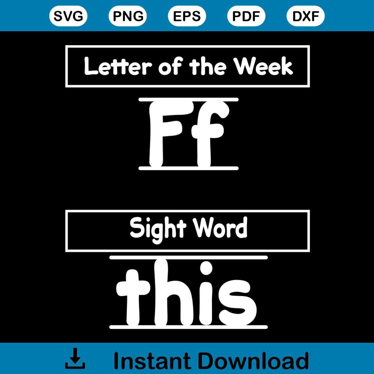 Letter Of The Week Ff Sight Word This Shirt Design SVG File | Inspire ...