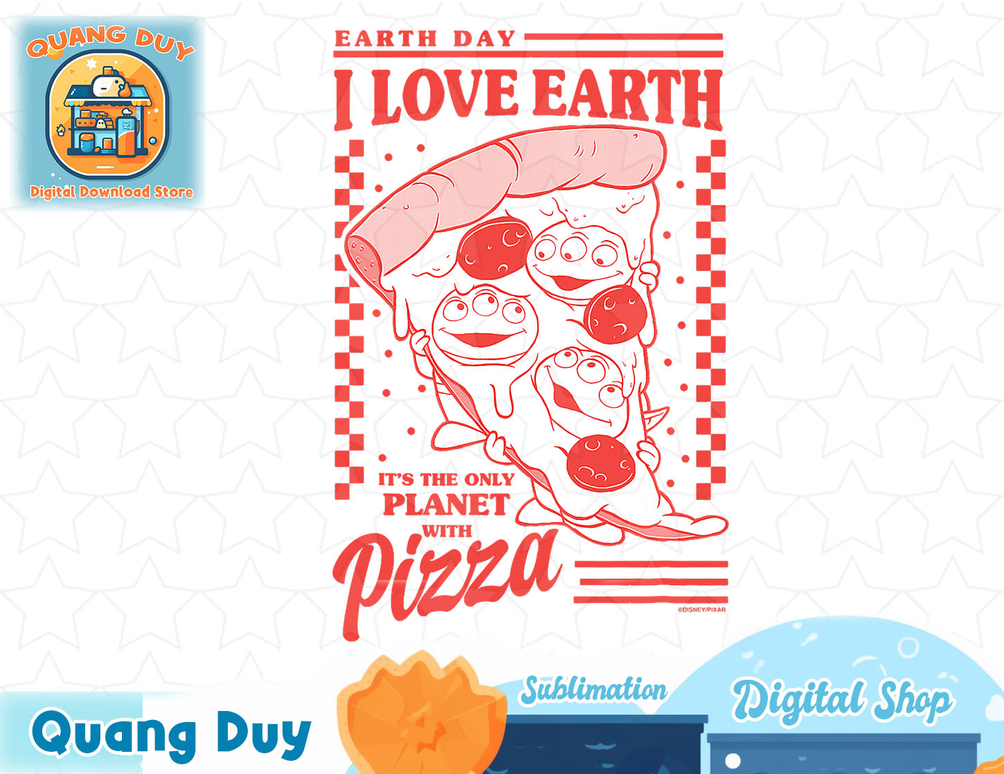 Disney and Pixar s Toy Story Aliens I Love Earth Day Pizza T | Inspire ...