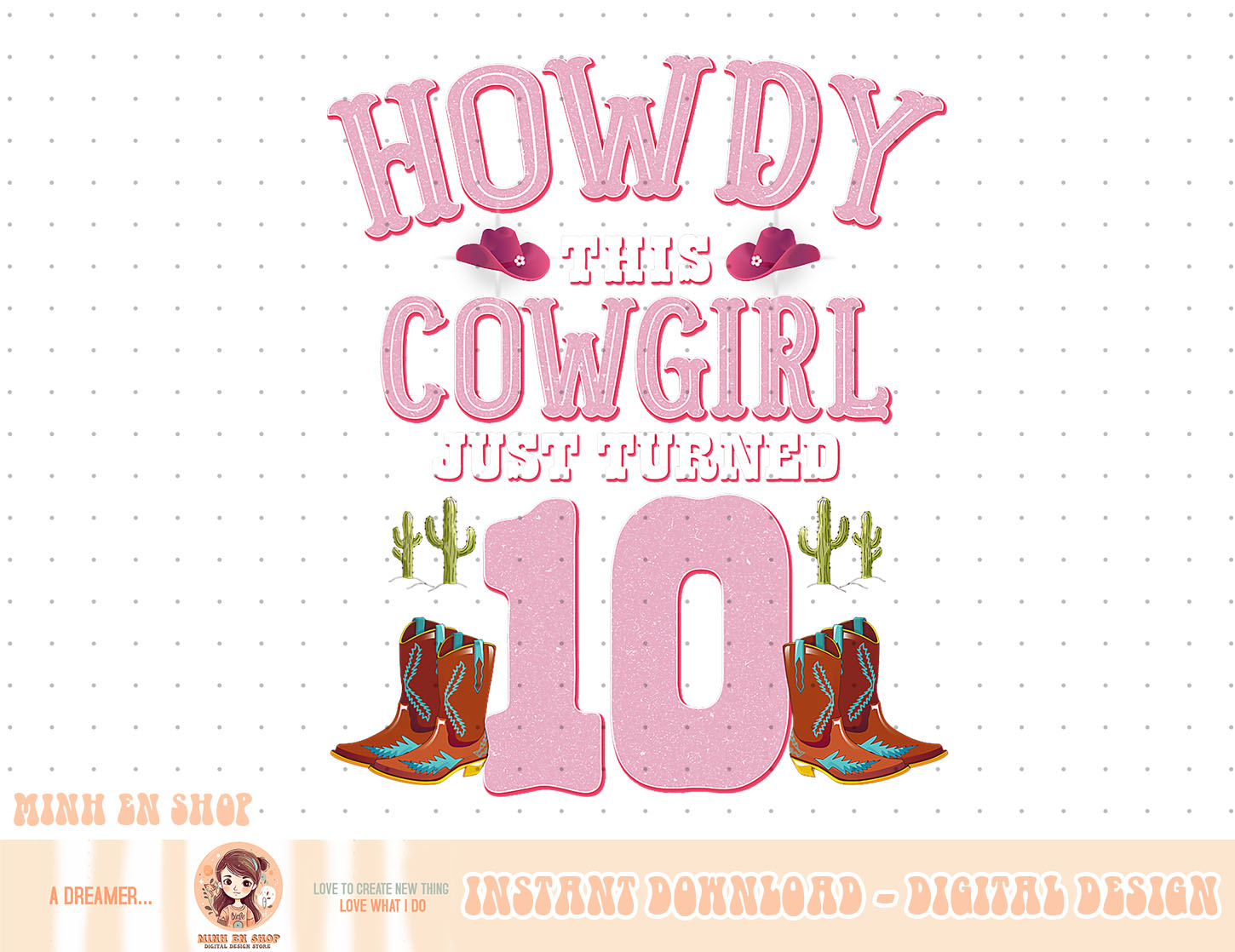 10th Birthday Girls Cowgirl Howdy Western Themed Birthday pn - Inspire ...