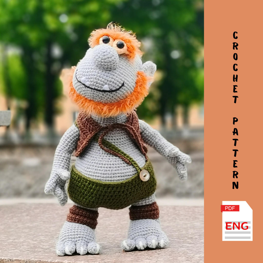 Crochet amigurumi toy Cute Troll Magnus, PDF English pattern | Inspire ...