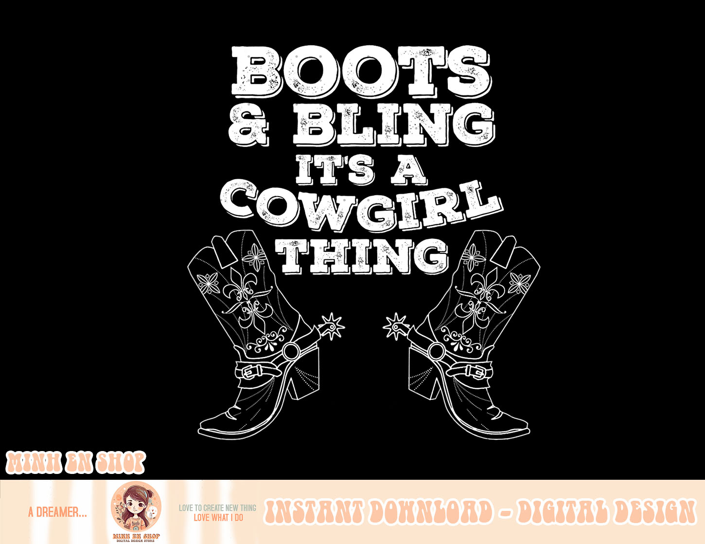 Funny Cowgirl Boots Bling Women Gift Cute Love Country Life | Inspire ...