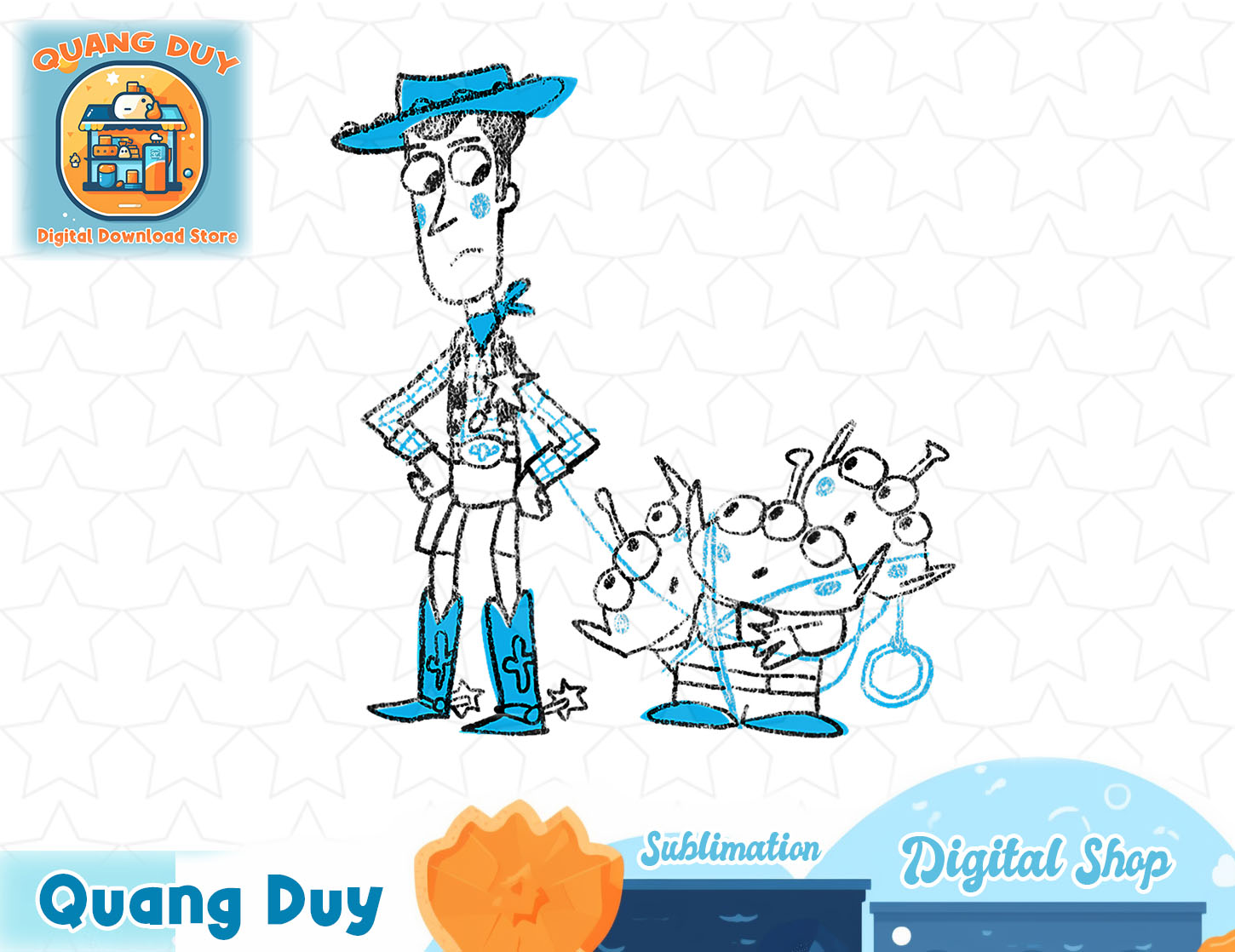 Disney Pixar Toy Story 4 Woody and Aliens Sketch T-Shirt T-S | Inspire ...