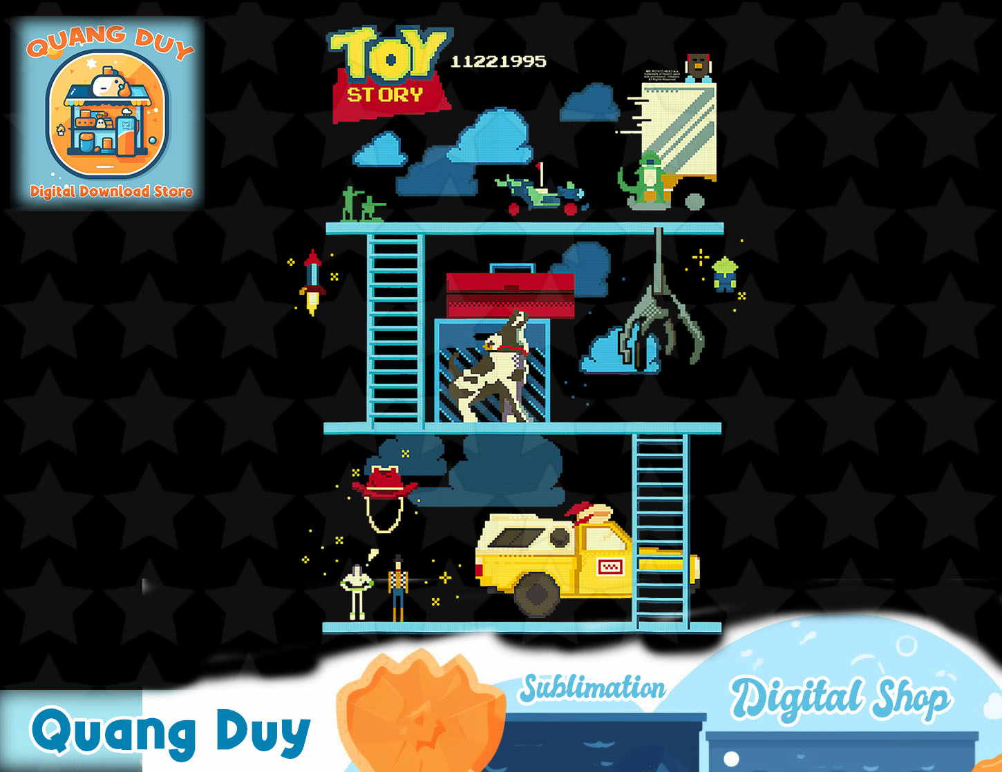 Disney Pixar Toy Story 8-Bit Game T-Shirt copy | Inspire Uplift