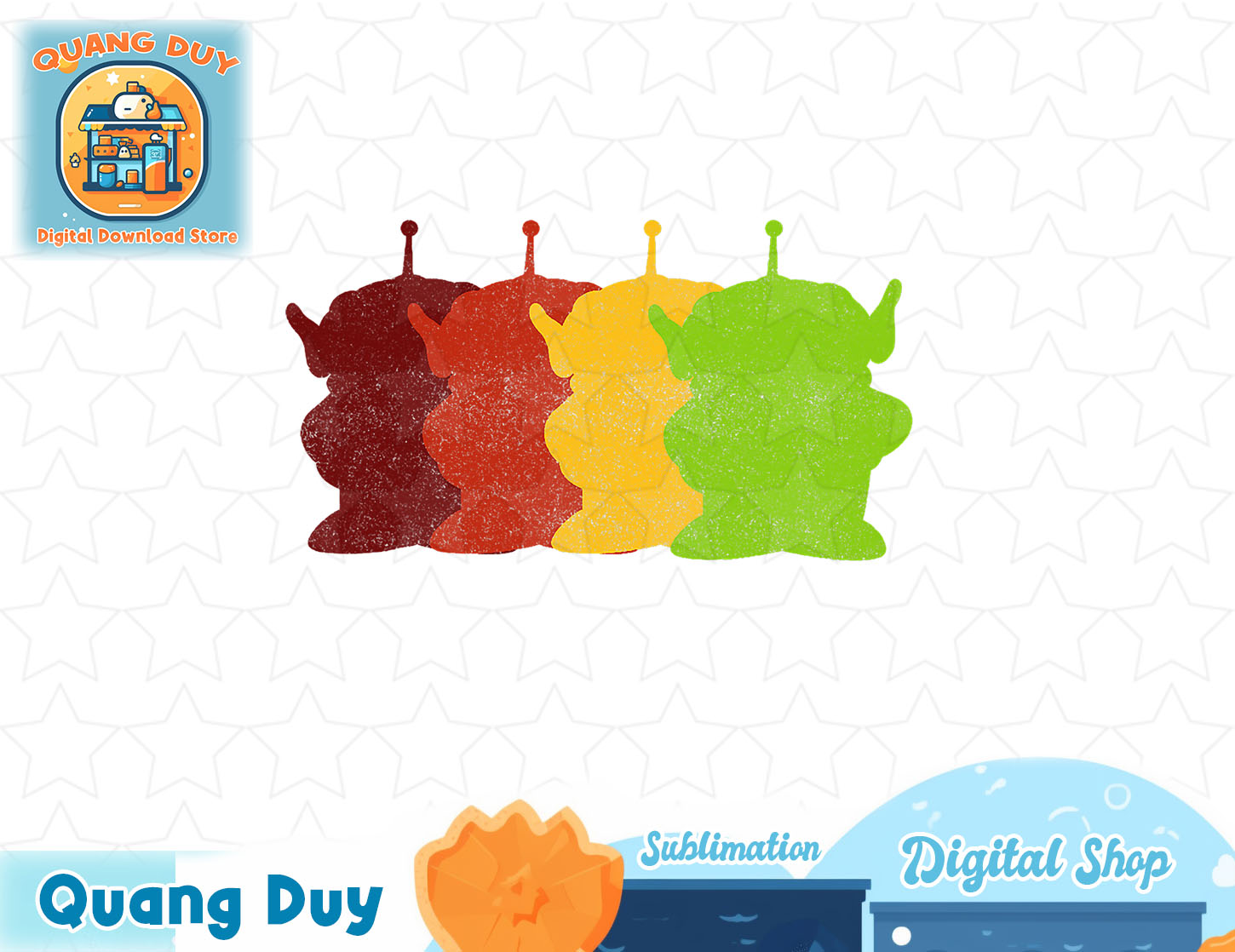 Disney Pixar Toy Story Aliens Silhouette Stack T-Shirt copy - Inspire Uplift