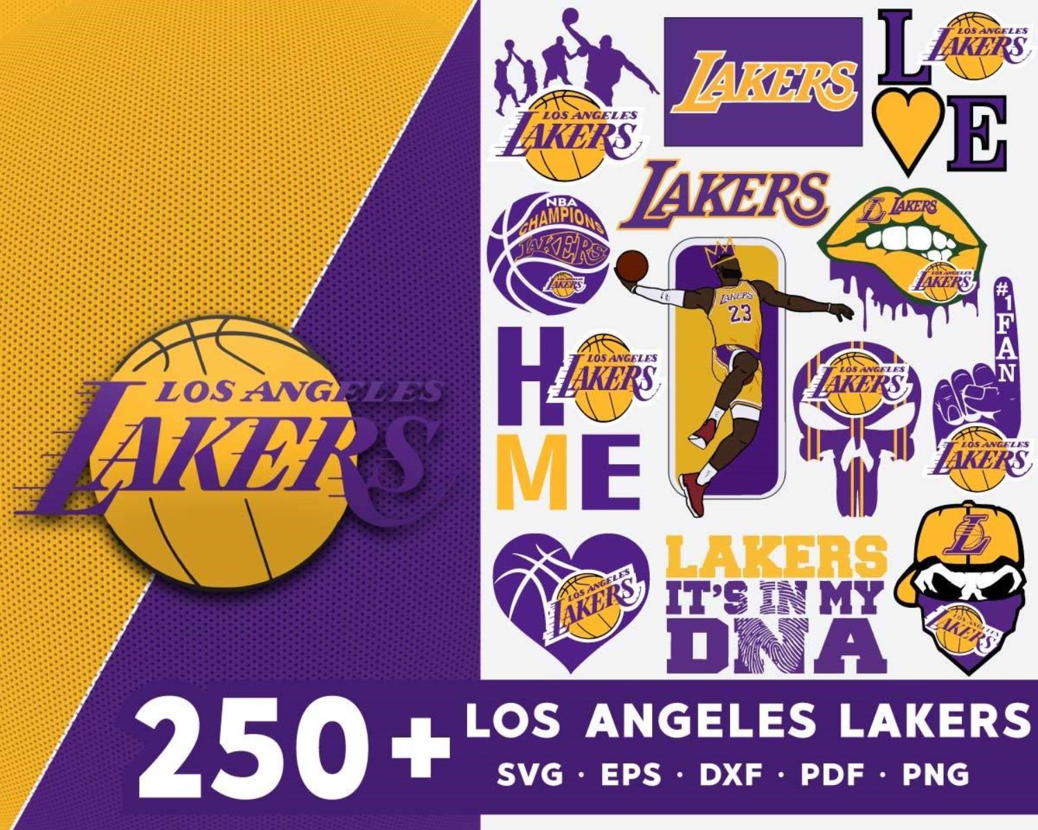 250 Lakers Bundle Svg Sport Svg Los Angeles Lakers Svg Inspire Uplift