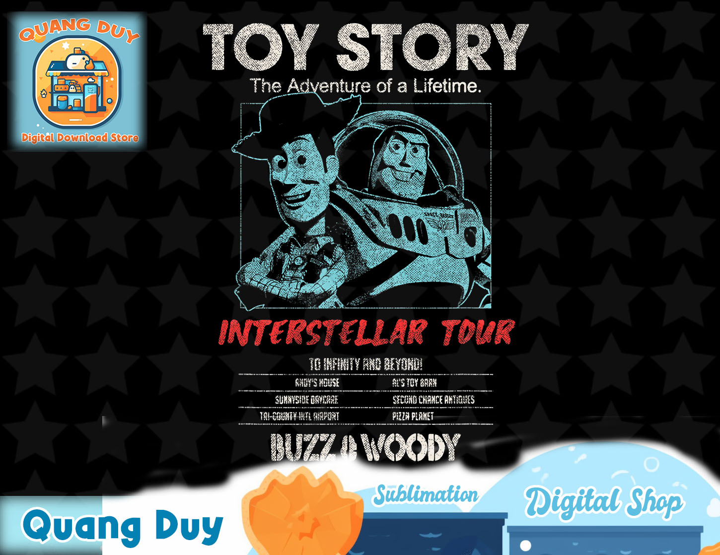 Disney Pixar Toy Story Buzz And Woody Interstellar Tour T-Sh | Inspire ...