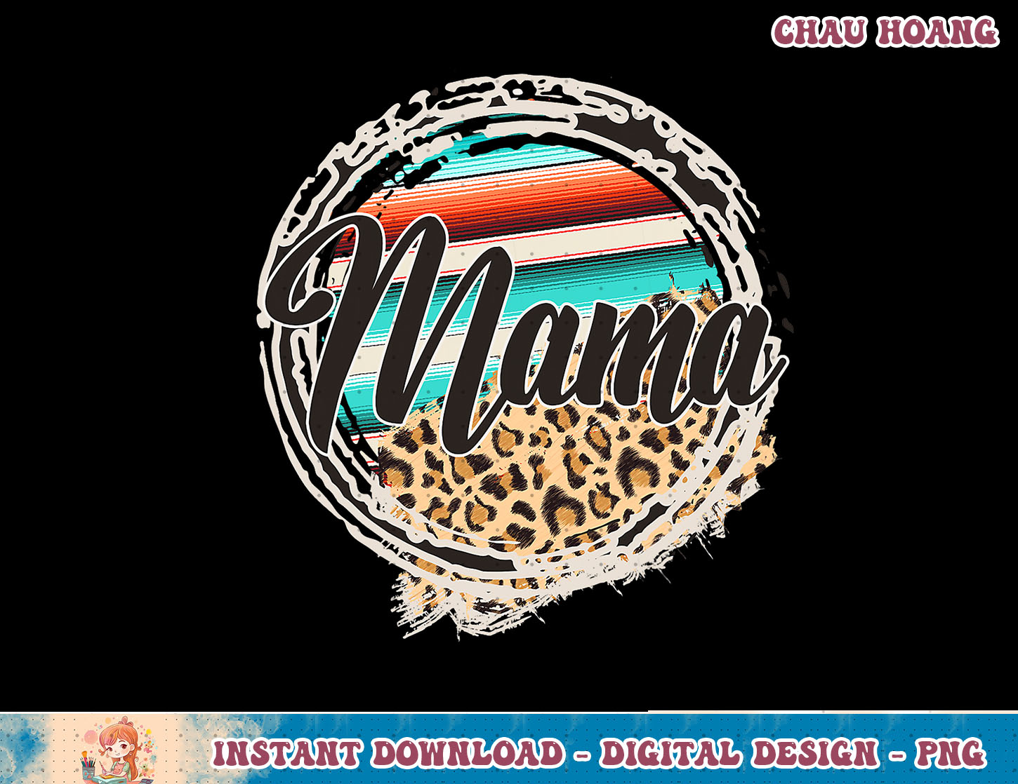 Leopard Cow Pattern Mama Serape Print Cowgirl Rodeo Mommy T- | Inspire ...
