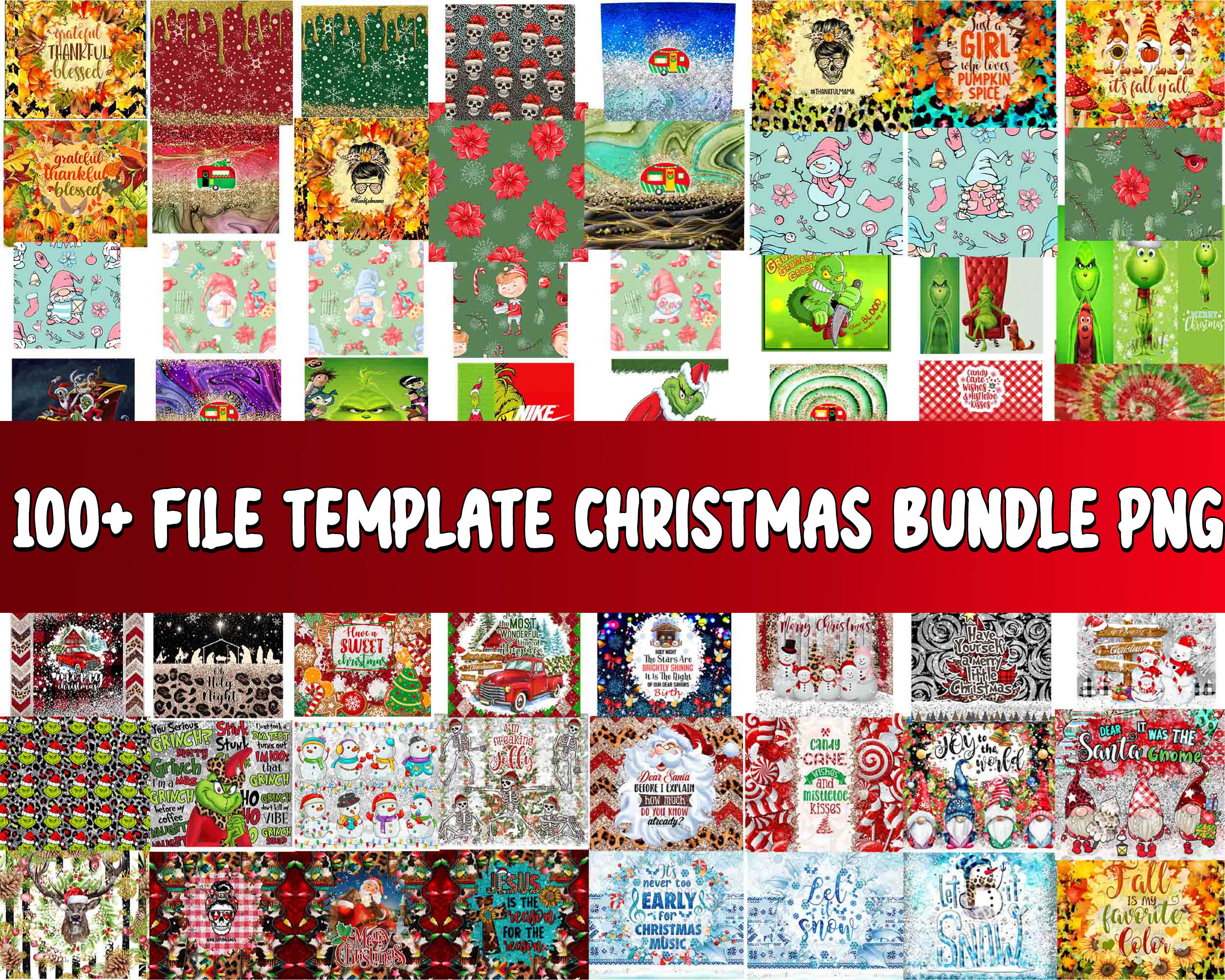 100 file Template christmas bundle PNG, Digital Download | Inspire Uplift