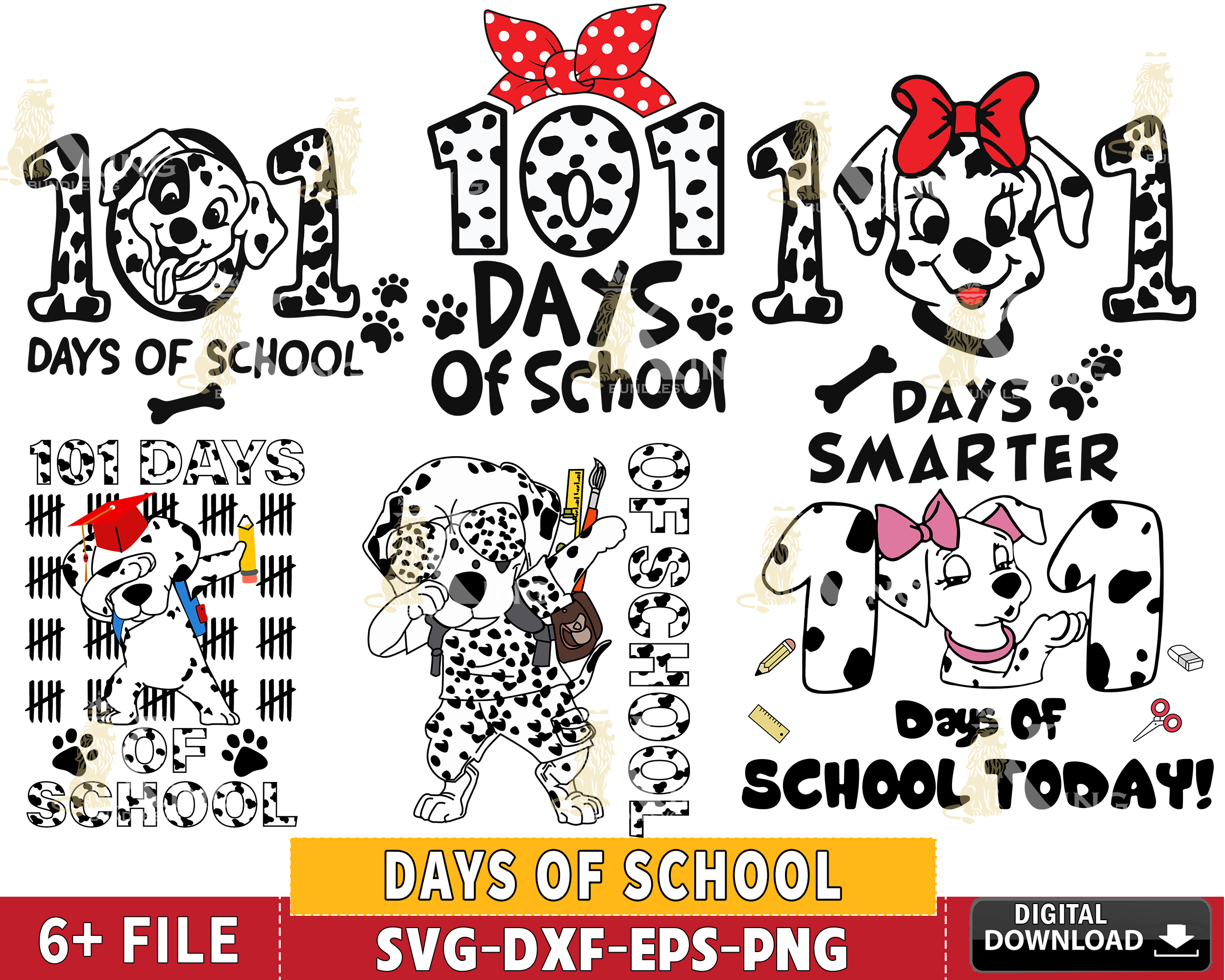 101 Days Of School Dalmatian Dog svg, 101 Days Smarter, 101 | Inspire ...