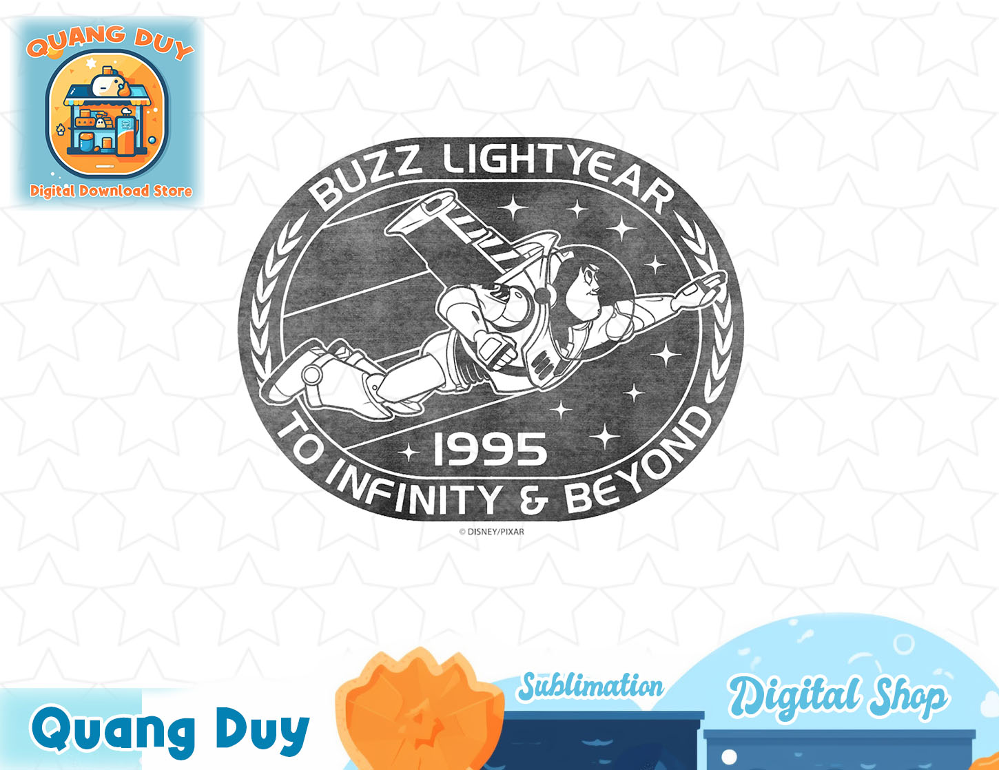 Disney Pixar Toy Story Buzz Lightyear To Infinity Badge T-Sh | Inspire ...