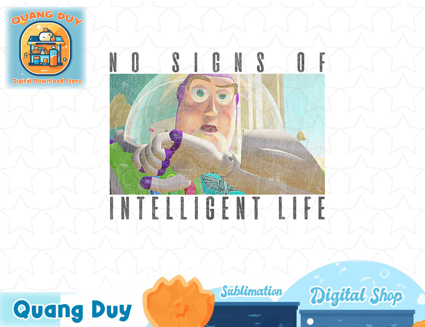 Disney Pixar Toy Story Buzz No Signs Of Intelligent Life T-S - Inspire ...