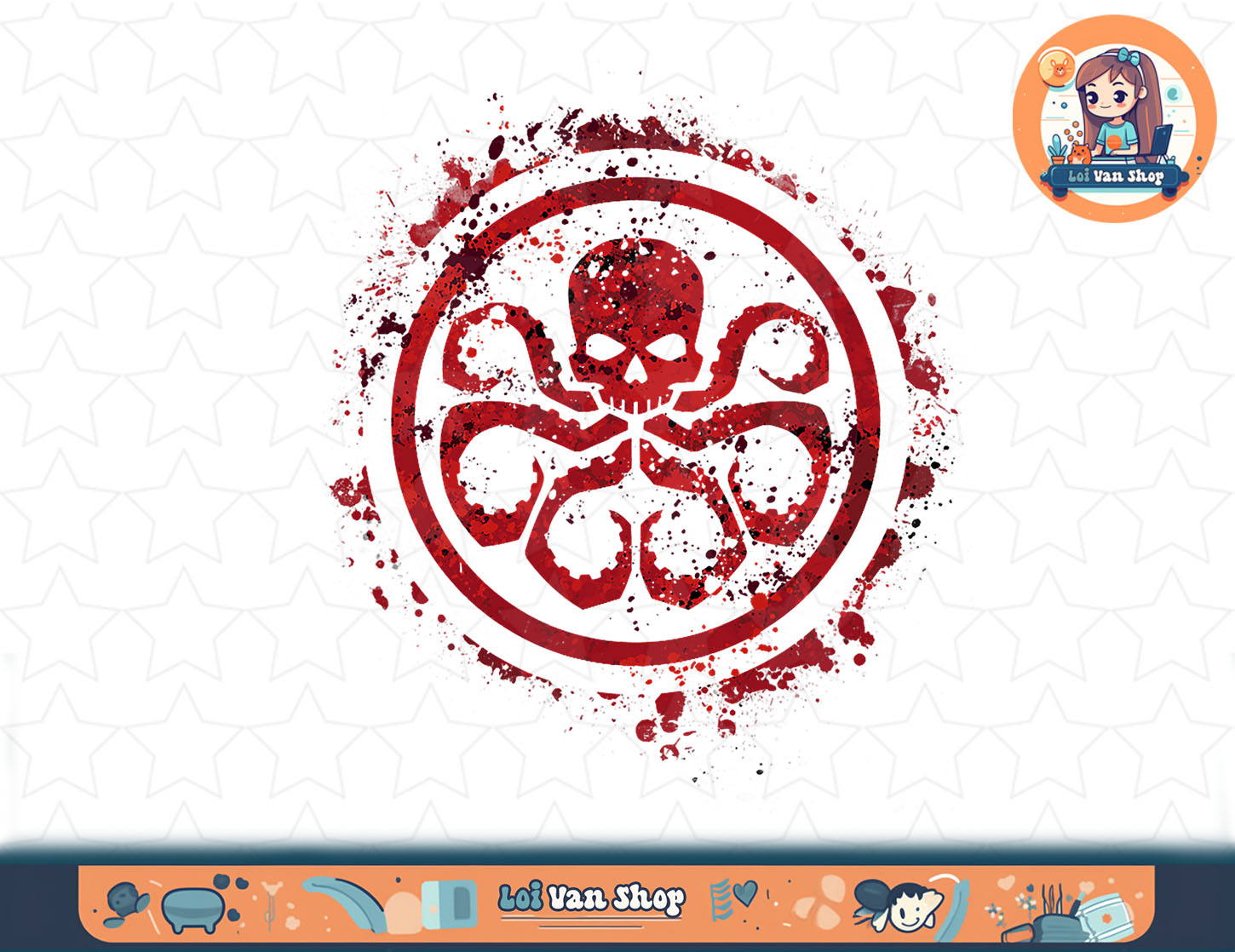 Marvel Hail Hydra Red Splatter Villain Logo T-Shirt copy png | Inspire ...