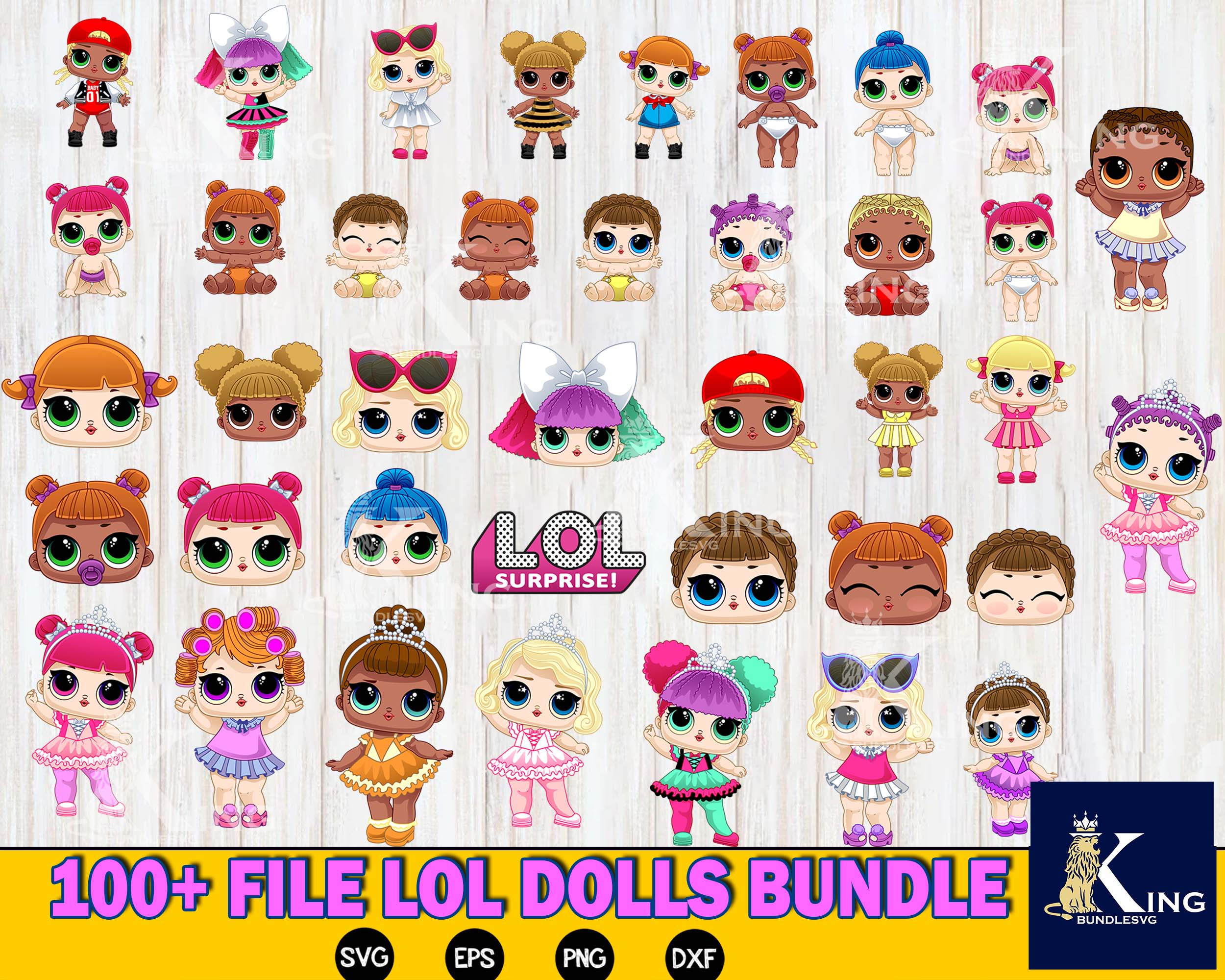 100 file lol dolls bundle svg, Digital Download | Inspire Uplift